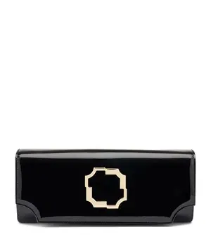 MALONE SOULIERS Patent Leather Vivien Chain Wallet - Black