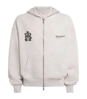 ABOUT:BLANK Cotton Monogram Hoodie - Grey