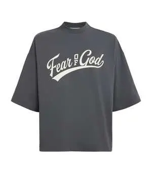 Fear Of God Cotton Boxy Merch T-shirt - Grey
