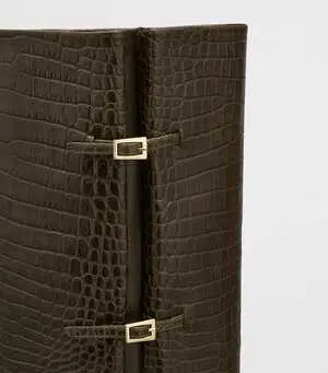 MALONE SOULIERS Croc-embossed Leather Nolan Knee-high Boots 70