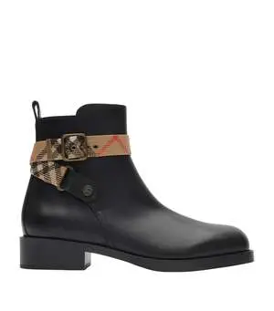 Burberry Leather Huntley Ankle Boots