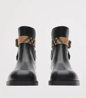 Burberry Leather Huntley Ankle Boots