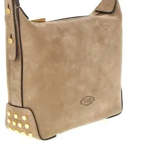 TOD'S Leather Metal Dots Mini Bag - Beige
