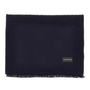 Emporio Armani Jacquard Wool Scarf - Blue