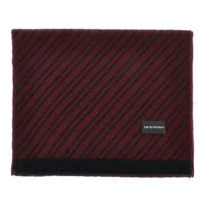 Emporio Armani Jacquard Wool Scarf - Red