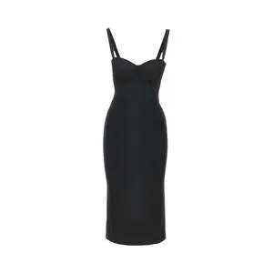 Dolce & Gabbana Stretch Satin Bustier Midi Dress