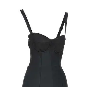 Dolce & Gabbana Stretch Satin Bustier Midi Dress