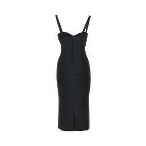 Dolce & Gabbana Stretch Satin Bustier Midi Dress