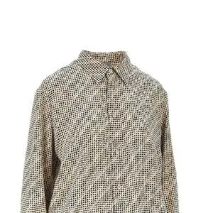 Balenciaga Silk Crêpe Shirt With Monogram Print
