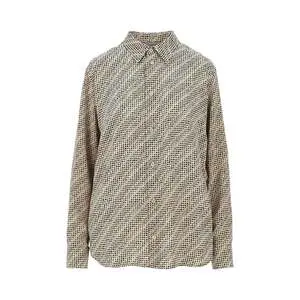 Balenciaga Crêpe Monogram Print Shirt - Beige