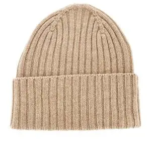 Max Mara Pure Virgin Wool Beanie Hat With Logo Patch