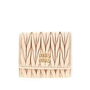 Miu Miu Matelassé Nappa Leather Twi-fold Wallet - Pink