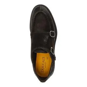 DOUCAL'S Suede Leather Double Monk Strap Shoes