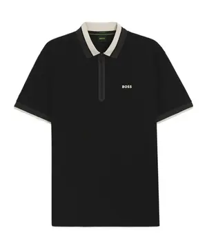 Hugo Boss Cotton-piqué Polo Shirt With Zip Placket