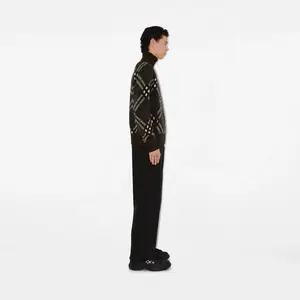 Burberry Check Zip-up Cardigan - Comfortable Brown