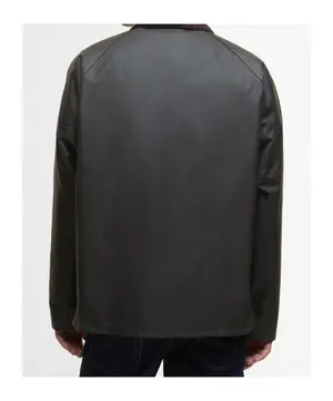 Barbour Zip Up Jacket With Studded Front And Rope Collar