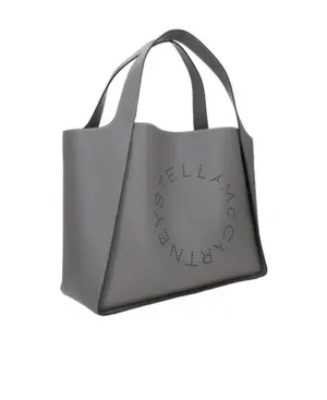 Stella McCartney Logo Perforated Top Handle Bag - Gray