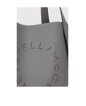 Stella McCartney Logo Perforated Top Handle Bag - Gray