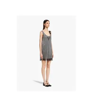 Prada Embellished Logo Mini Dress