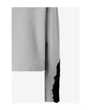 Pinko Lace-appliqué Ribbed Crewneck Jumper