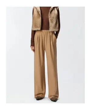 Pinko Pleated Elastic-waist Wide-leg Trousers