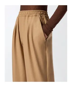 Pinko Pleated Elastic-waist Wide-leg Trousers