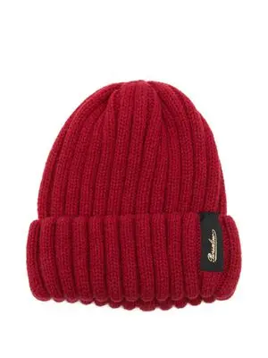 Borsalino Ribbed Cashmere Beanie - Red