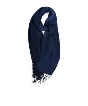 Emporio Armani Logo-printed Fringed Scarf - Blue