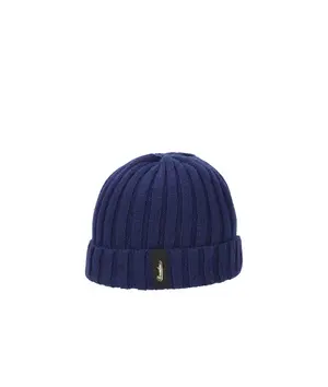 Borsalino Logo-patch Ribbed Beanie - Oceano