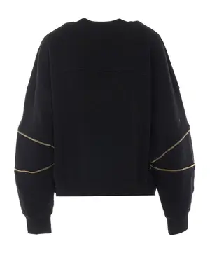 Elisabetta Franchi Logo Printed Zip-detailed Crewneck Sweatshirt
