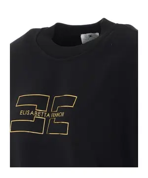 Elisabetta Franchi Logo Printed Zip-detailed Crewneck Sweatshirt