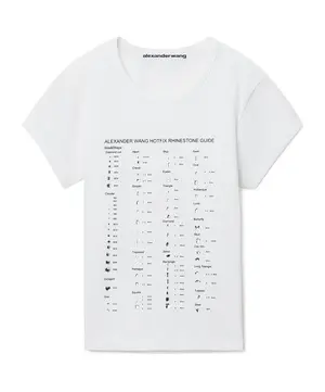 Alexander Wang Fitted Ss T-shirt W/ Hotfix Card Graphic