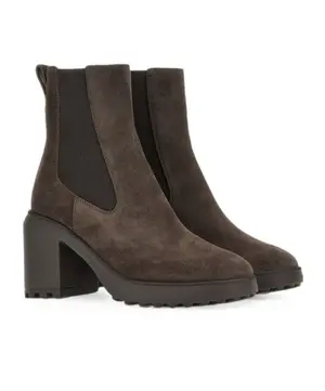 Hogan Round Toe Ankle Boots - Black