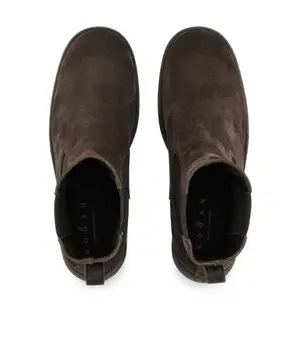 Hogan Round Toe Ankle Boots - Black