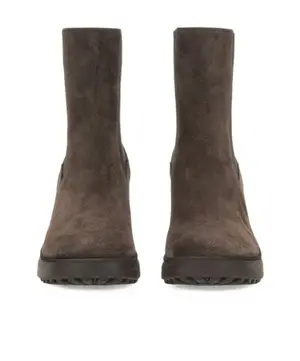 Hogan Round Toe Ankle Boots - Black