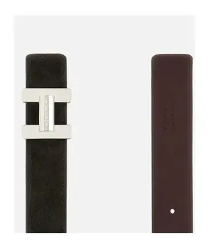 Hogan Reversible Suede And Leather Belt With H Twist-lock Closure