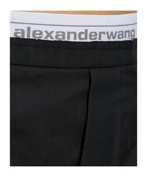 Alexander Wang Logo-waistband Pleated Trousers