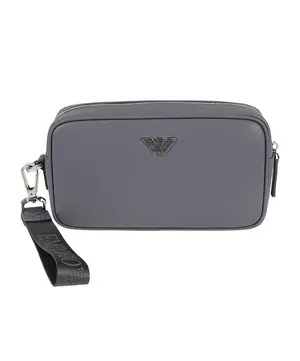 Emporio Armani Logo Plaque Beauty Case - Gray