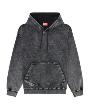 DIESEL® Treated Denim-effect Hoodie - Dark Gray