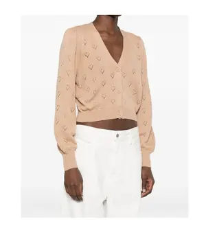 TWINSET Heart Patterned Knit Cardigan - Nude