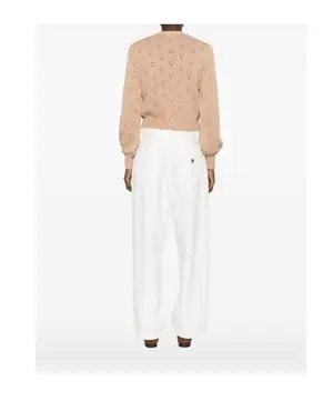 TWINSET Heart Patterned Knit Cardigan - Nude
