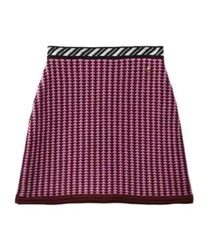 Versace Wool Crochet-stitch Knit Mini Skirt
