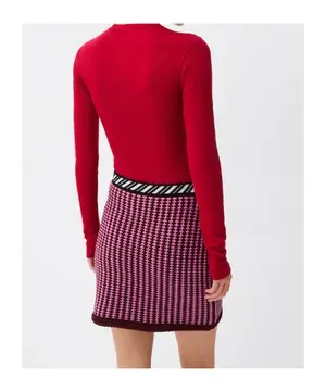 Versace Wool Crochet-stitch Knit Mini Skirt