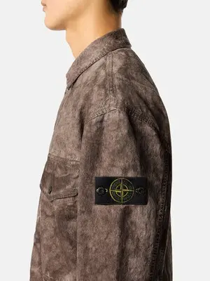 Stone Island Long Sleeve Shirt Jacket With Concealed Closure And Flap Chest Pockets