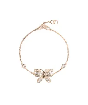 Valentino Garavani Flutterby Bracelet In Metal And Swarovski Crystals
