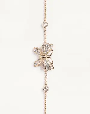 Valentino Garavani Flutterby Bracelet In Metal And Swarovski Crystals