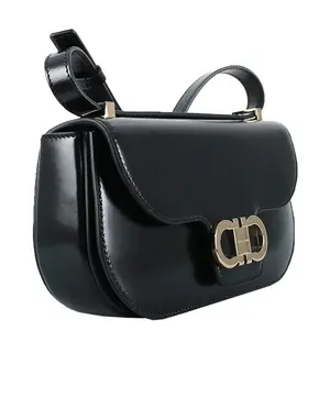 FERRAGAMO Gold-tone Gancini Flap Shoulder Bag