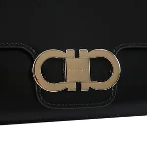 FERRAGAMO Gold-tone Gancini Flap Shoulder Bag