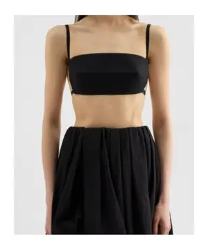 JIL SANDER Silk Faille Cropped Top