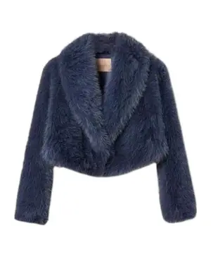 TWINSET Cropped Faux Fur Jacket